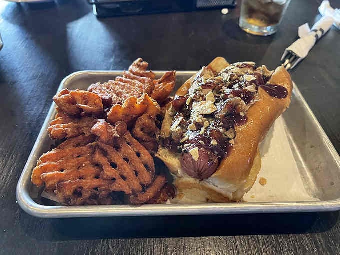 Sweet and savory bourbon bacon meets crispy waffle fries in a combination that'll make you rethink every meal choice.