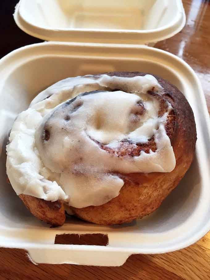 That cinnamon roll could make a grown person weep with joy, and nobody here would judge you for it.