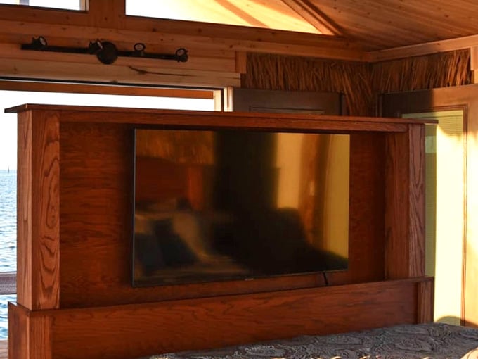 Entertainment center meets tropical paradise, because sometimes you need both nature and Netflix to feel complete.