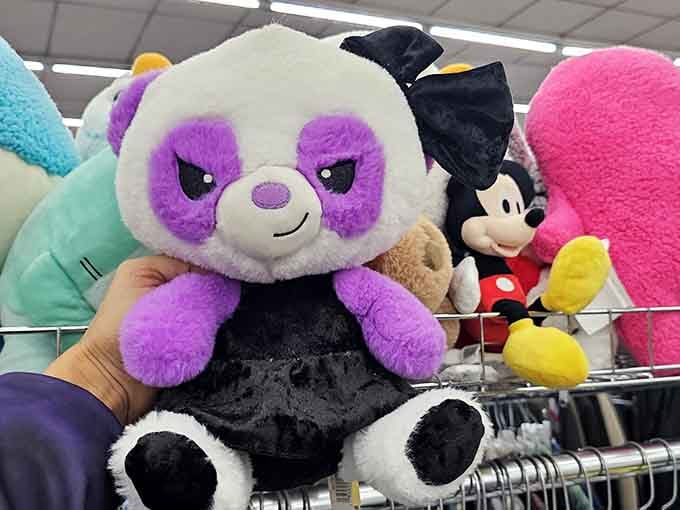 That purple panda is cuter than anything you'll find at full price in the mall toy stores.