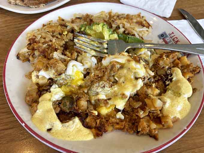 Chorizo hash topped with perfectly poached eggs delivers a breakfast that'll fuel you through whatever adventures lie ahead today.