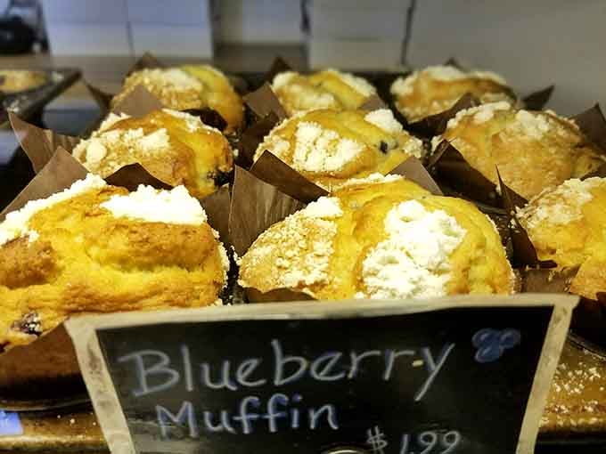 Blueberry muffins with that perfect golden dome, ready to make your breakfast feel like a special occasion.