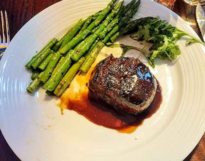 Filet mignon with asparagus so perfectly cooked, even your vegetables deserve a standing ovation tonight.