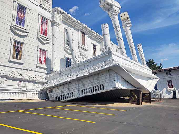 Nothing says "normal Tuesday" quite like a flipped White House chilling in a Wisconsin parking lot.