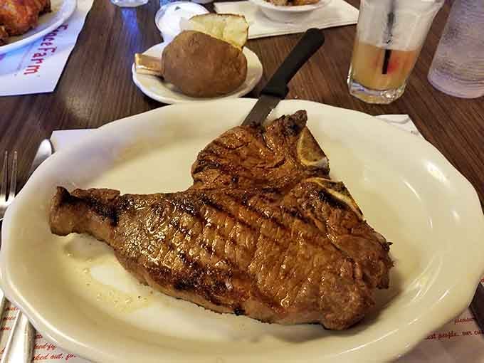 When you need a break from chicken, this T-bone steak arrives ready to restore your faith in protein.