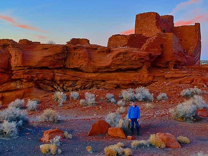 Sunset paints these ruins in colors that would make any Instagram filter jealous of nature.