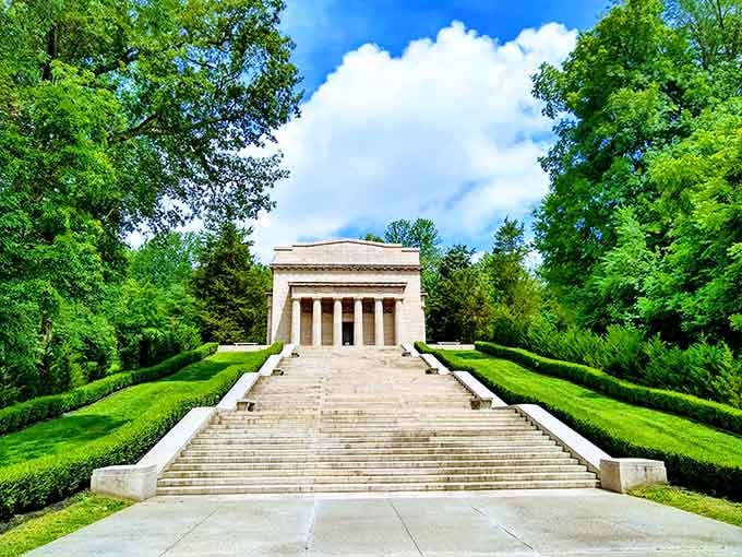 Those 56 steps leading upward aren't just exercise&mdash;they're a symbolic climb through one president's remarkable journey through history.