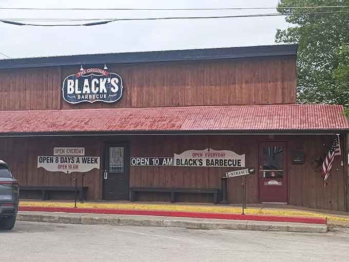 The weathered wood exterior tells stories of countless meals, while that rustic charm draws you in like a magnet.