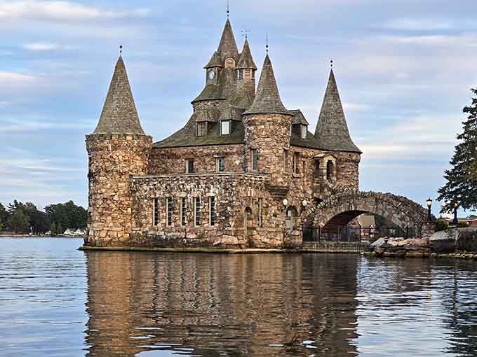 A castle rising from the river like something from a storybook, complete with turrets and romantic tragedy.