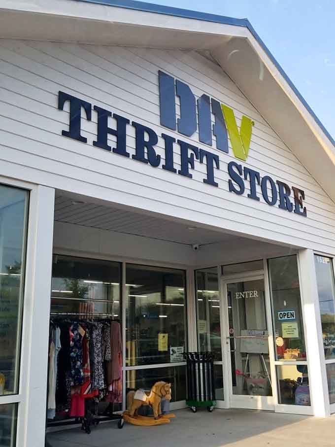 Even the rocking horse by the entrance seems ready to welcome families looking for affordable treasures and good times.