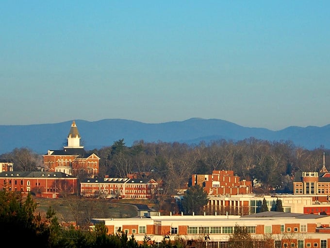Mountain ridges fade into the distance like layers in a watercolor painting, each one softer than the last.