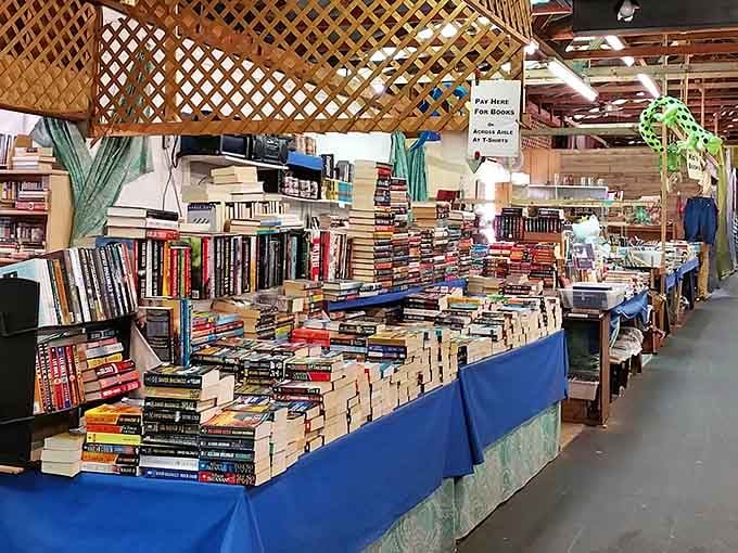 Books stacked like literary skyscrapers create cozy reading nooks that would make any bibliophile's heart skip.