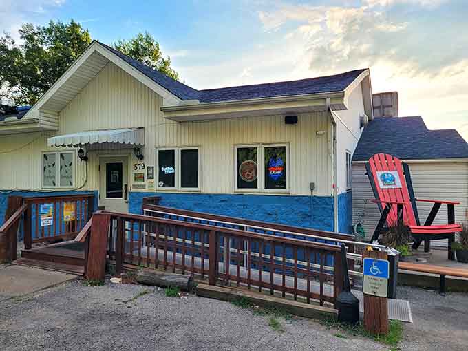 That oversized red chair out front isn't just decoration&mdash;it's an invitation to stay awhile, friend.