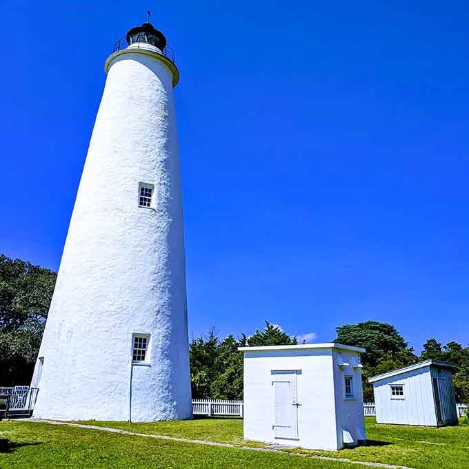 Simple, white, and timeless - this lighthouse proves that sometimes the most elegant design is also the most enduring.