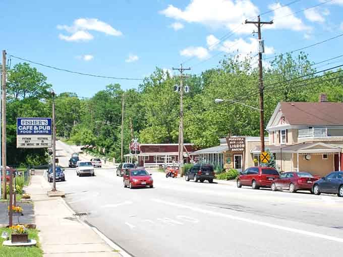 Tree-lined streets and local businesses create the kind of summer scene that makes you want to slow down permanently.