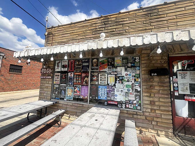 Those community flyers covering the brick walls show this isn't just a restaurant&mdash;it's a neighborhood gathering spot with soul.