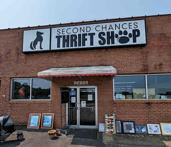 That friendly dog logo reminds you every purchase helps animals find their forever homes too.