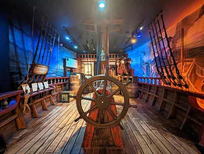 Step aboard this atmospheric pirate ship deck where treasure hunters once sailed and history comes alive dramatically.