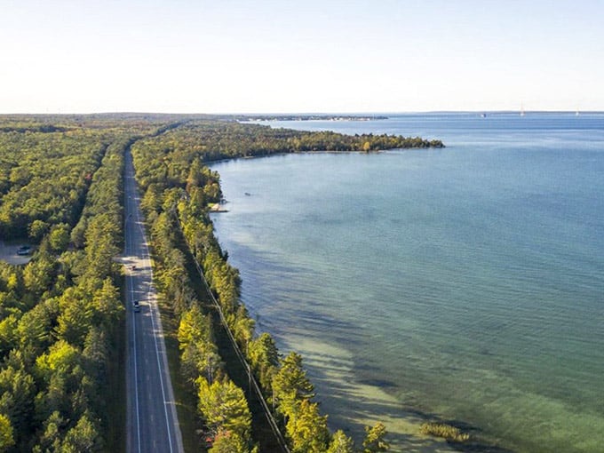Golden hour transforms the shoreline into a painter's dream, where water kisses land in perfect harmony.