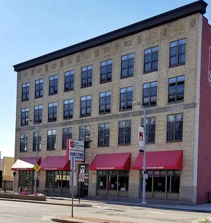 Historic architecture houses modern bargains in this beautiful downtown building with timeless appeal.