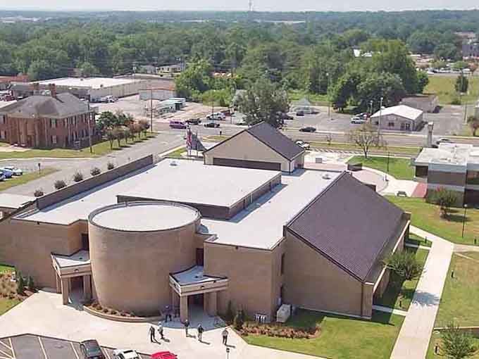 Modern architecture meets practical design in this community center, where neighbors gather without breaking the bank.