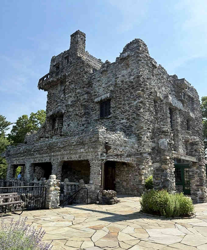 The castle's dramatic silhouette against summer skies proves that fairy tale architecture thrives in unexpected places.