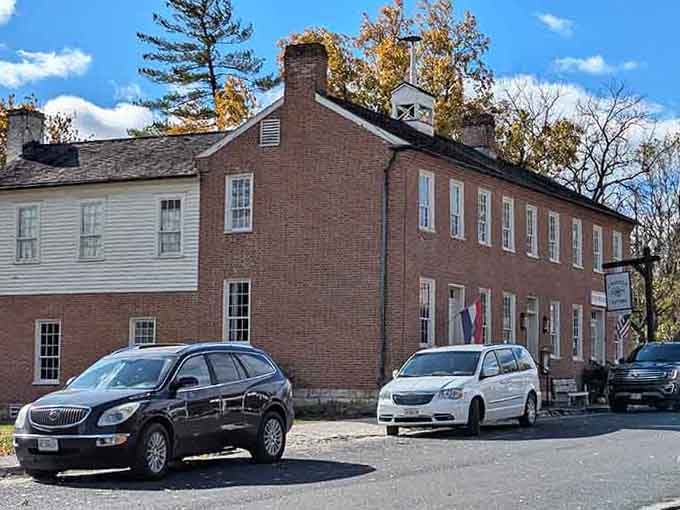 The autumn trees frame this timeless tavern beautifully, where history and hospitality have been blending together for countless satisfied guests.