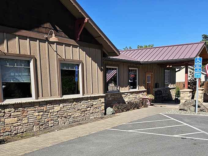 Daylight reveals the craftsmanship of a roadhouse that takes both its architecture and beef seriously.