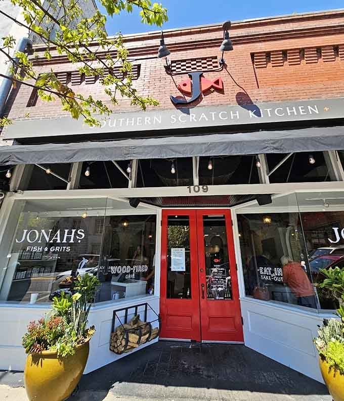 The modern storefront with its inviting entrance promises Southern seafood creativity that'll change your dining expectations forever.