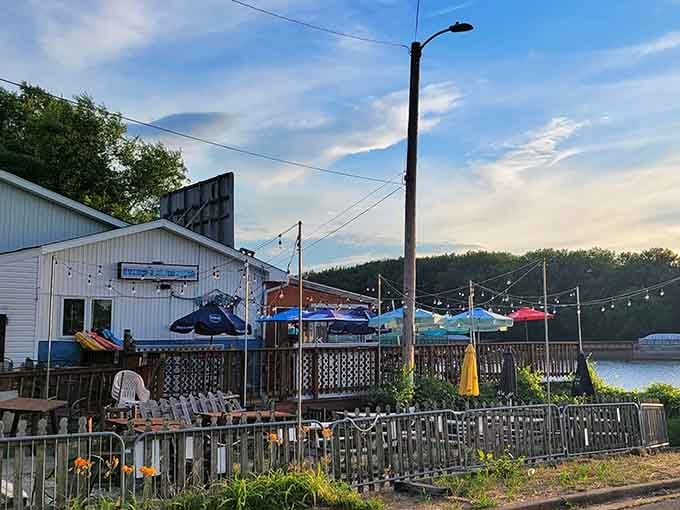String lights and sunset skies transform a simple deck into the kind of evening you'll remember forever.