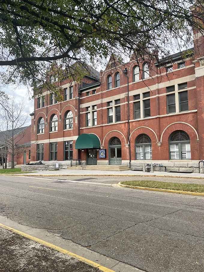 Magnificent arched windows and red brick craftsmanship prove they really knew how to build train stations back then.
