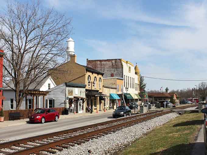 Railroad tracks run right through downtown like a reminder that this town was built on connection and commerce.