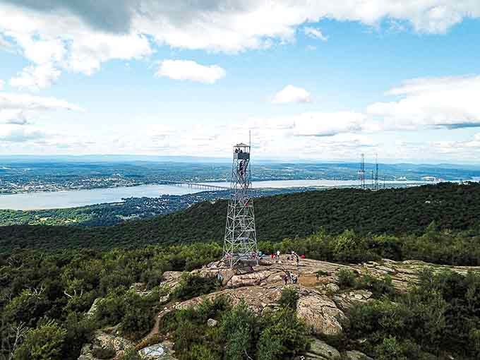 From this mountain perch, the Hudson Valley spreads out below like a living, breathing topographical map.