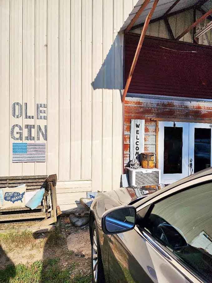 The rustic metal exterior hides culinary treasures inside, proving you can't judge a steakhouse by its cover.