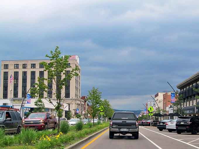 Tree-lined streets and green lawns welcome visitors to a town where the pace slows down to something almost forgotten elsewhere.