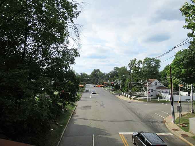 Lush green canopy creates natural shade along streets where walking is still the preferred mode of transportation.
