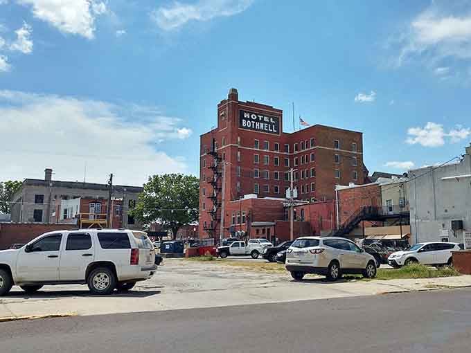 The Hotel Bothwell's brick tower stands sentinel over downtown, a landmark from when hotels were destinations themselves.