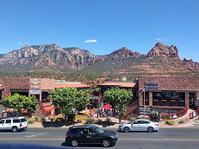 Nature's sculptures tower over shops and galleries, reminding everyone that the best art was here long before us.