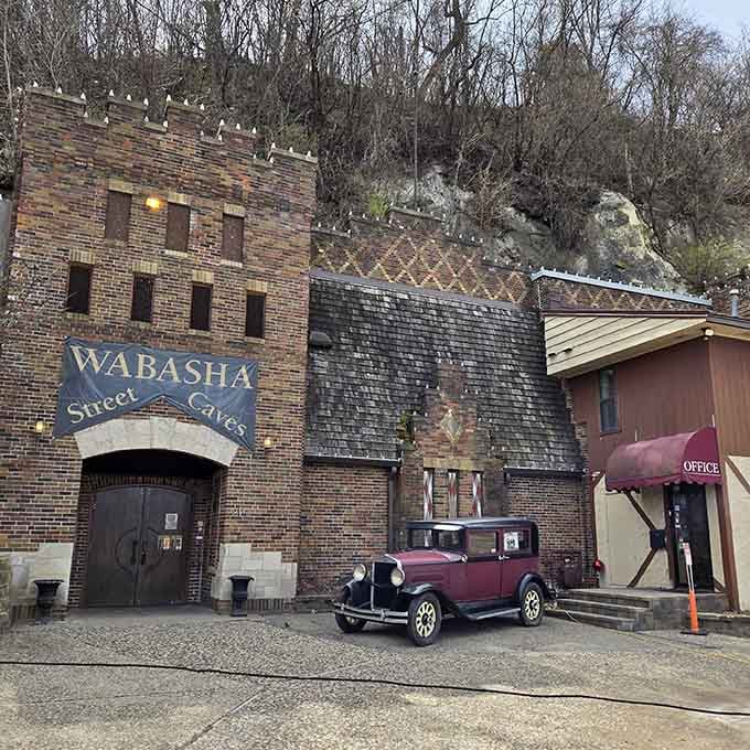 The weathered brick facade built into the hillside hides decades of jazz, dancing, and legendary underground stories.