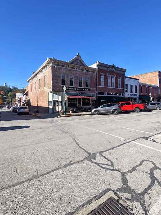 Historic storefronts line up like old friends waiting to share stories over coffee and maybe some excellent pie.