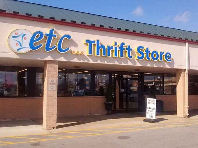 The colorful logo and clean facade invite you to discover bargains that benefit your entire community.