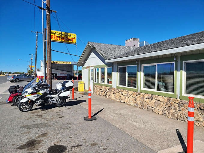 The Wagon Wheel Restaurant beckons hungry travelers with that classic roadside charm that GPS can't replicate or replace.