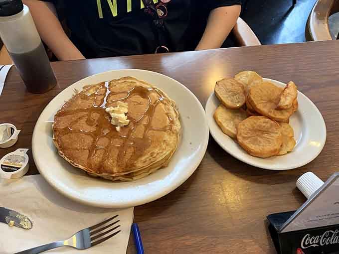 These pancakes are fluffy, substantial, and ready to make your morning infinitely better than it was five minutes ago.