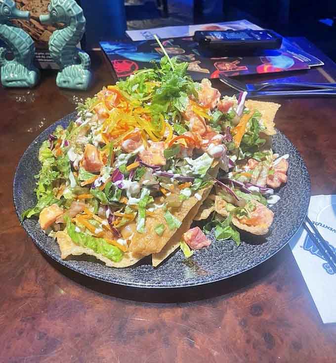 Nachos meet the sea in this beautiful collision of cultures that nobody asked for but everyone needs.