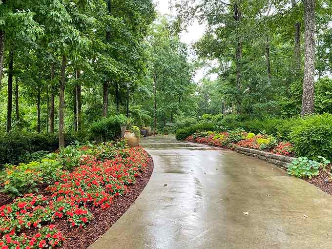 Winding pathways lined with blooms make every stroll feel like you're the star of your own garden movie.