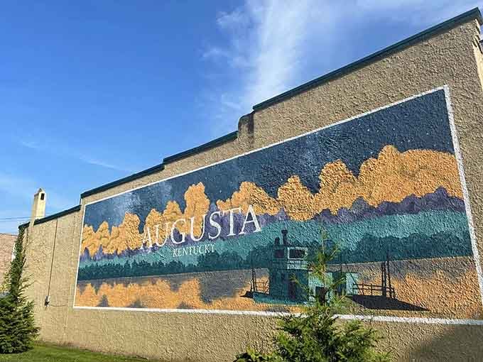 This mural captures Augusta's essence better than a thousand brochures&mdash;trees, river, and that perfect Kentucky golden hour glow.