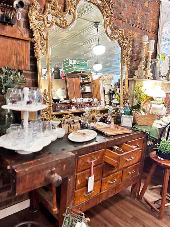 That ornate mirror has reflected decades of memories, now ready to create new ones.