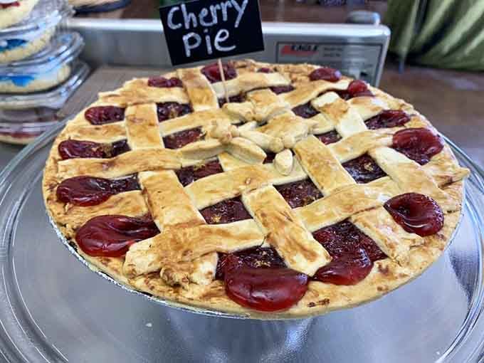That lattice crust isn't just pretty; it's a promise of cherry-filled bliss waiting beneath those golden strips.