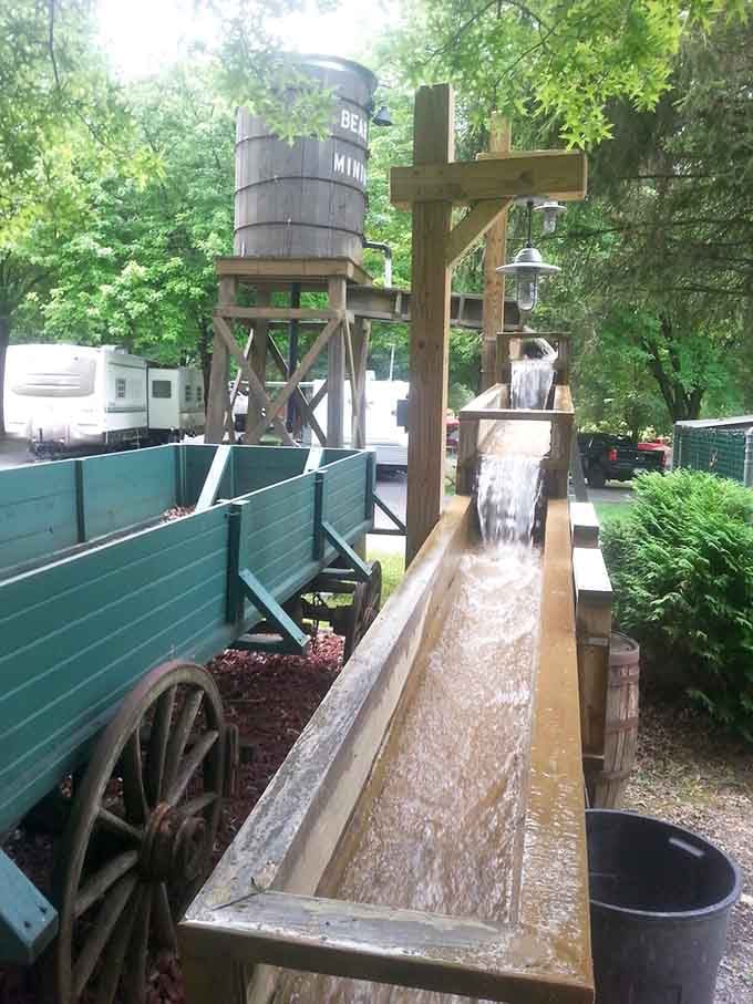 This water channel feature turns regular water into entertainment, proving kids will play with anything that moves.