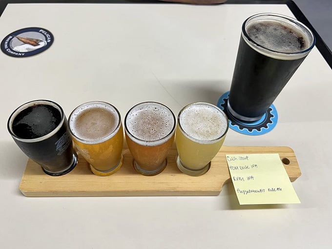A beer flight lets you taste your way through the options before committing to a full pour.